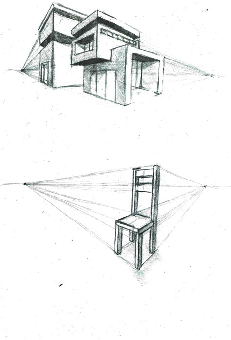 Simple 2 Point Perspective House