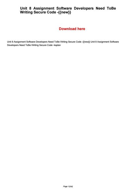 Unit 8 Assignment Software Developers Need Tobe Writing Secure Code