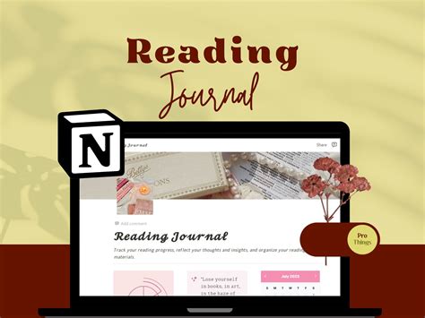 Reading Journal Template Notion Reading Template Notion App Reading Template Notion Templates Etsy