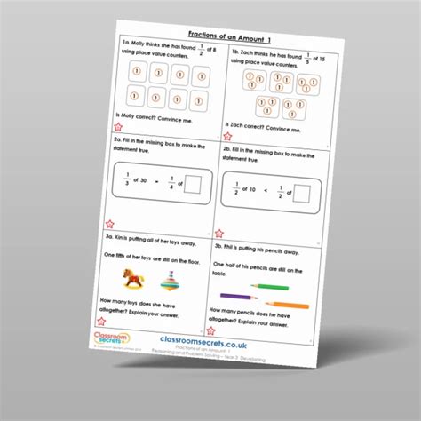 Year 3 Fractions Of An Amount 1 Reasoning And Problem Solving Resource