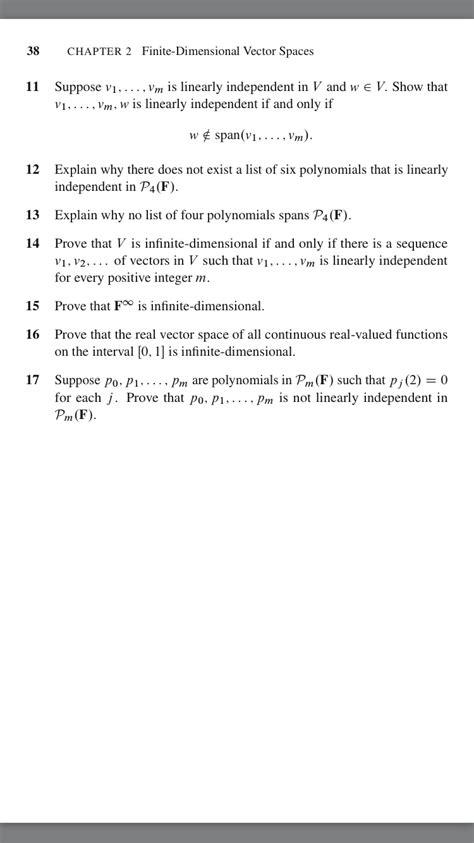 Solved 38 Chapter 2 Finite Dimensional Vector Spaces Suppose