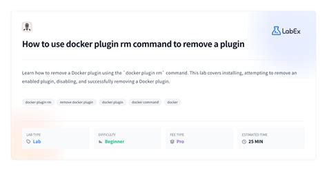 How To Use Docker Plugin Rm Command To Remove A Plugin Labex
