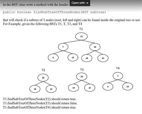 Solved Open With In The Bst Class Write A Method With The