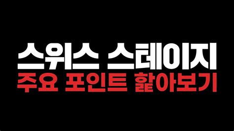 스위스 스테이지 주요 포인트 핥아보기 Youtube