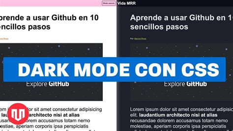 Cambiar Entre Modo Oscuro Dark Mode Y Claro Con Css Y Javascript