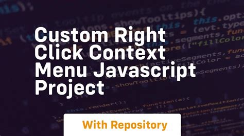 Custom Right Click Context Menu Javascript Project Youtube