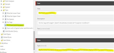 Custom Validator For Sitecore Rich Text Field