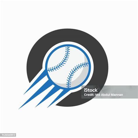 초기 편지 O 야구 로고 개념 움직이는 야구 아이콘 벡터 템플릿 Championship에 대한 스톡 벡터 아트 및 기타 이미지 Championship