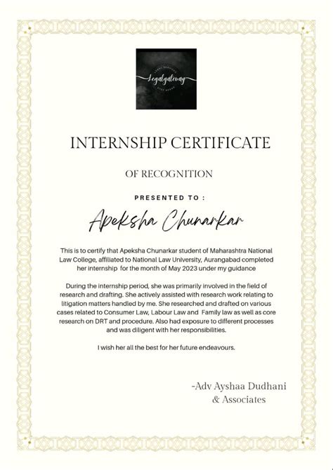 extremely proud to share that i have completed my internship at… apeksha chunarkar