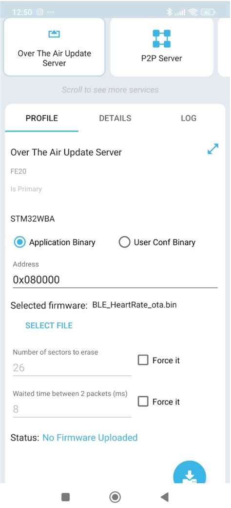 Solved Stm32wba55cg Problems With Ble P2pserver Ota Exa Stmicroelectronics Community