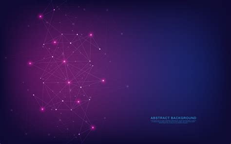 연결 점과 선으로 기하학적 추상 배경입니다 분자 구조 및 통신 개념입니다 디지털 기술 배경 및 네트워크 연결입니다 0명에 대한 스톡 벡터 아트 및 기타 이미지 Istock