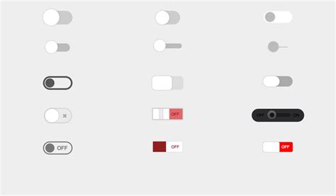 pure css3 different toggle button collection web app design ui