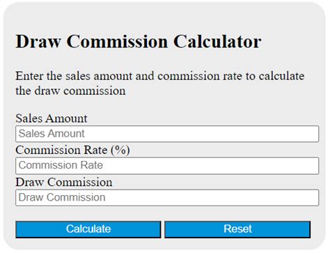 Draw Commission Calculator Calculator Academy