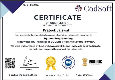 Prateek Jaiswal On Linkedin Codsoft