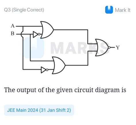 q3 single correct a mark itthe output of the given circuit diagram i