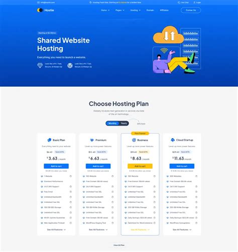 hostie web hosting and whmcs template