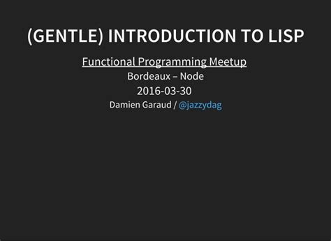 Gentle Introduction To Lisp Pdf