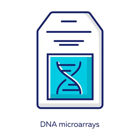 Dna Microarray Blue Color Icon Dna Chip Microscopic Chromosome Spots
