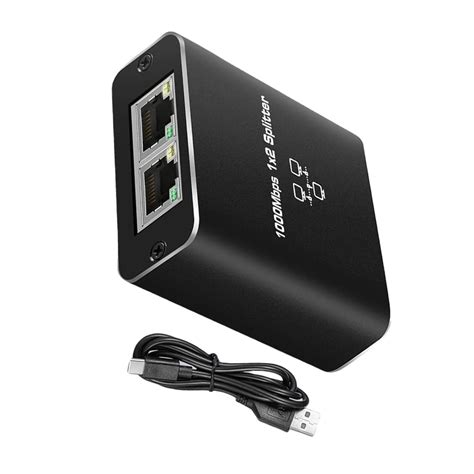 Lianxue Rj45 Ethernet Splitter 1 In 2 Out 1000mbps Networking Adapter For Seamlessly Connection