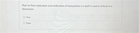 solved peer to peer replication and verification of