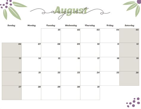 August 2023 Cute Monthly Planner Calendar 16625116 Vector Art At Vecteezy
