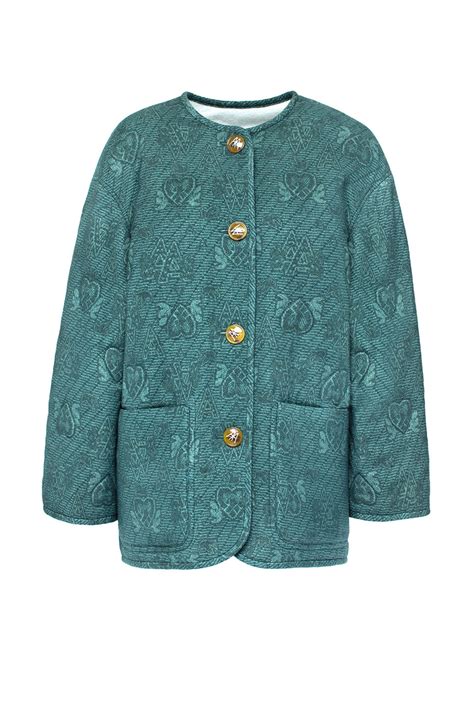 Двусторонний жаккардовый жакет с монограммой от дизайнера Алены Ахмадуллиной