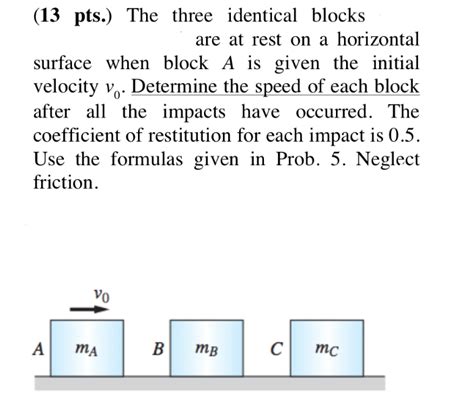 solved 13 pts the three identical blocks are at rest on a