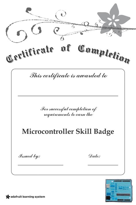 Certificate Of Completion Skill Badge Requirements Microcontrollers