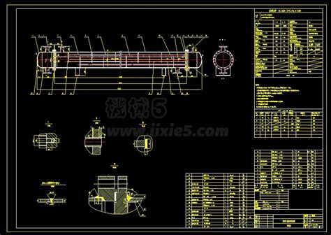 Dn400×6830卧式换热器设计cad图纸 机械5