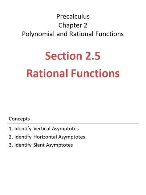 2 5 Rational Functions Download Free Pdf Asymptote Mathematical Analysis