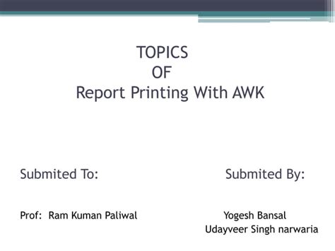 Presentation Of Awk Pptx Programming Languages Computing