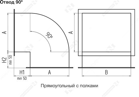Отводы воздуховода оцинкованные прямоугольного и круглого сечения ...