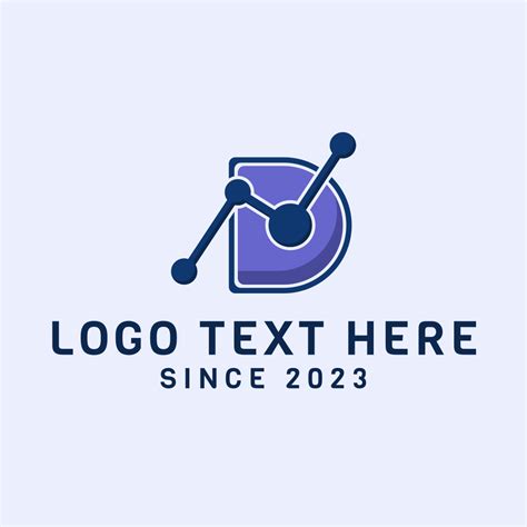 Datatech D Analytics Logo Perfect For Tech Science And Digital