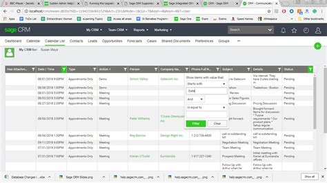 The Calendar List Sage Crm Hints Tips And Tricks Sage Crm Community Hub