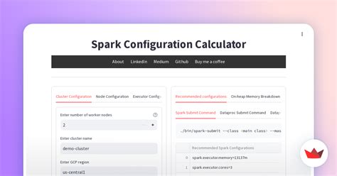 Spark Configuration Calculator