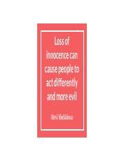 Loss Of Innocence Pdf Loss Of Innocence Can Cause People To Act Differently And More Evil