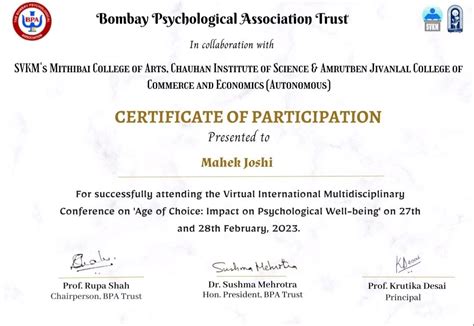 Mahek Joshi On Linkedin Psychology Opportunity Conference