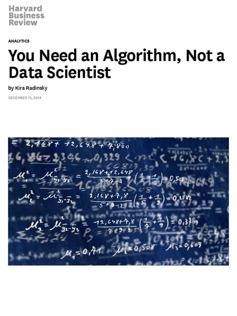 You Need An Algorithm Not A Data Scientist Pdf Analytics Automation