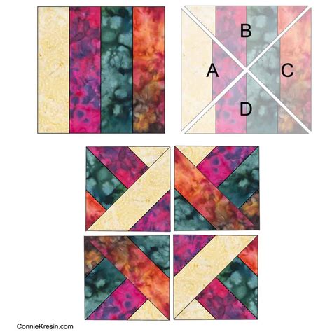 Batik Split Rail Fence Quilt Pattern