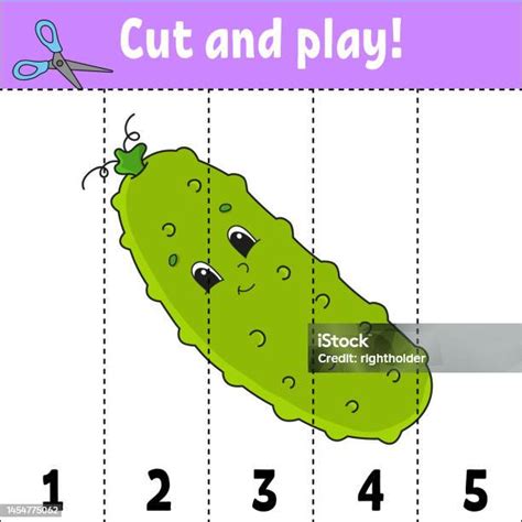 학습 번호 15 잘라서 놀아요 교육 워크시트 아이들을위한 게임 색상 활동 페이지 아이들을위한 퍼즐 유치원 수수께끼 만화 스타일 벡터 그림입니다 0명에 대한 스톡 벡터 아트