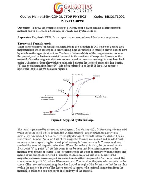 B H Curve Pdf Hysteresis Ferromagnetism