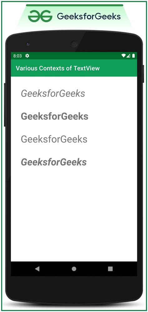Working With The Textview In Android Geeksforgeeks