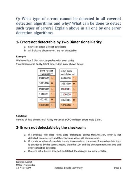 Error Detection Types Pdf