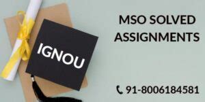 IGNOU MSO SOLVED ASSIGNMENTS KUNJ PUBLICATION