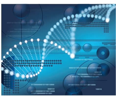 Dna Glowing Molecule On Blue Background Stock Illustration Illustration Of High Abstract