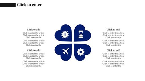 Four Leaf Clover With Clock And Gear Shape Diagram Google Slide Theme And Powerpoint Template