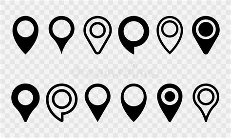 Set Of Pin Map Marker Vector Icons Pointer On Map Location Place Stock Illustration