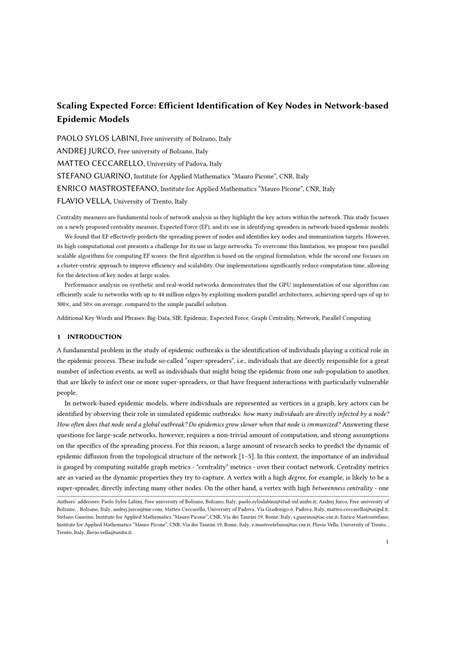 Pdf Scaling Expected Force Efficient Identification Of Key Nodes In