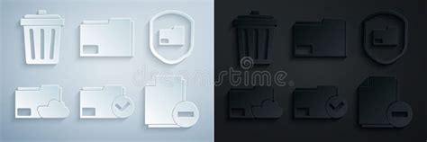 Set Document Folder And Check Mark Protection Cloud Storage Text