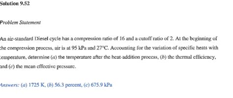 Solved Repeat Problem 952 Using The Constant Specific Heat